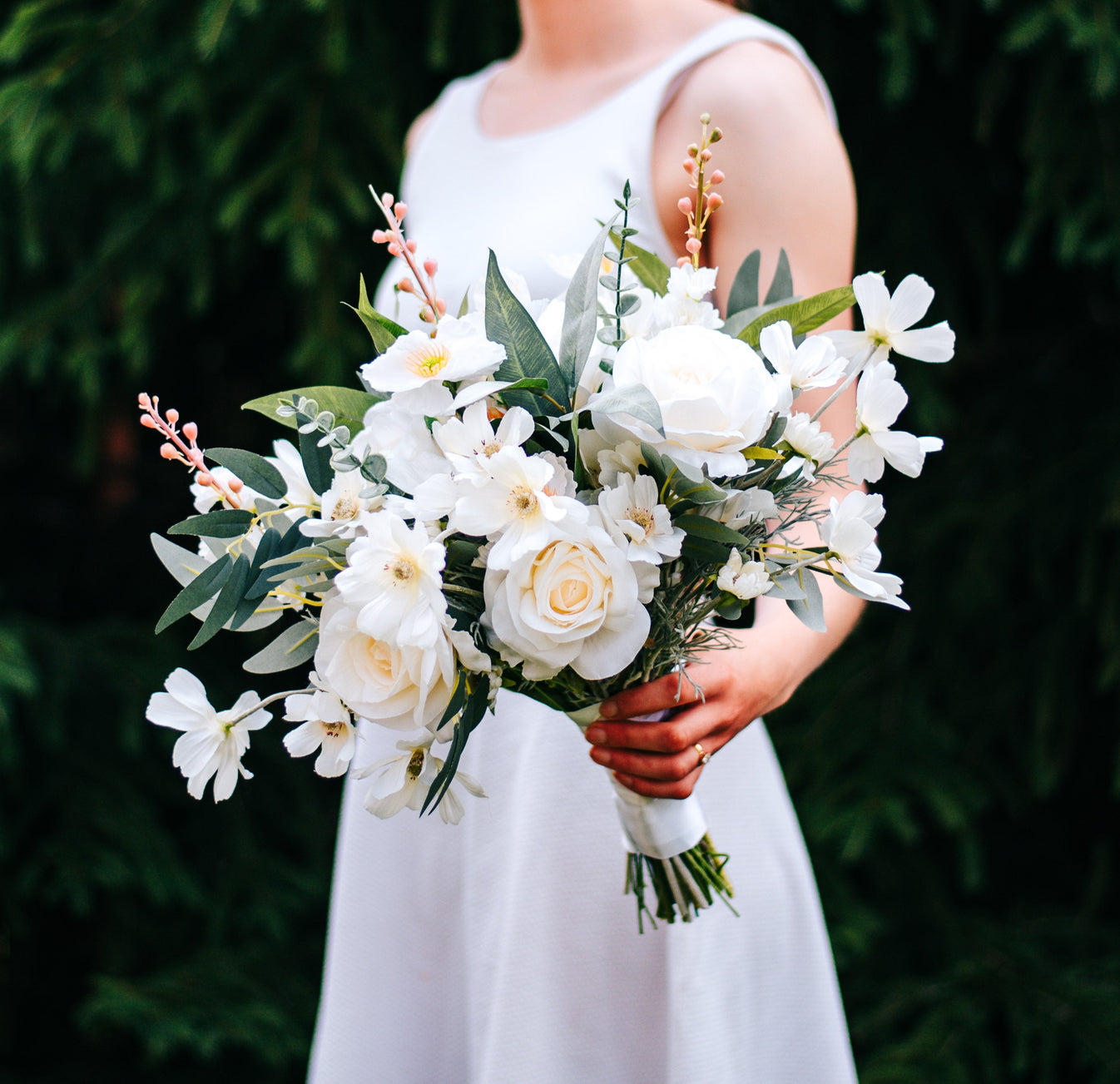 White Wildflower Bridal Bouquet – Bushel & Bloom